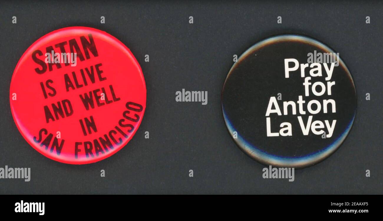ANTON LAVEY - INTO THE DEVIL'S DEN, badges, circa 1960s, 2019 ...
