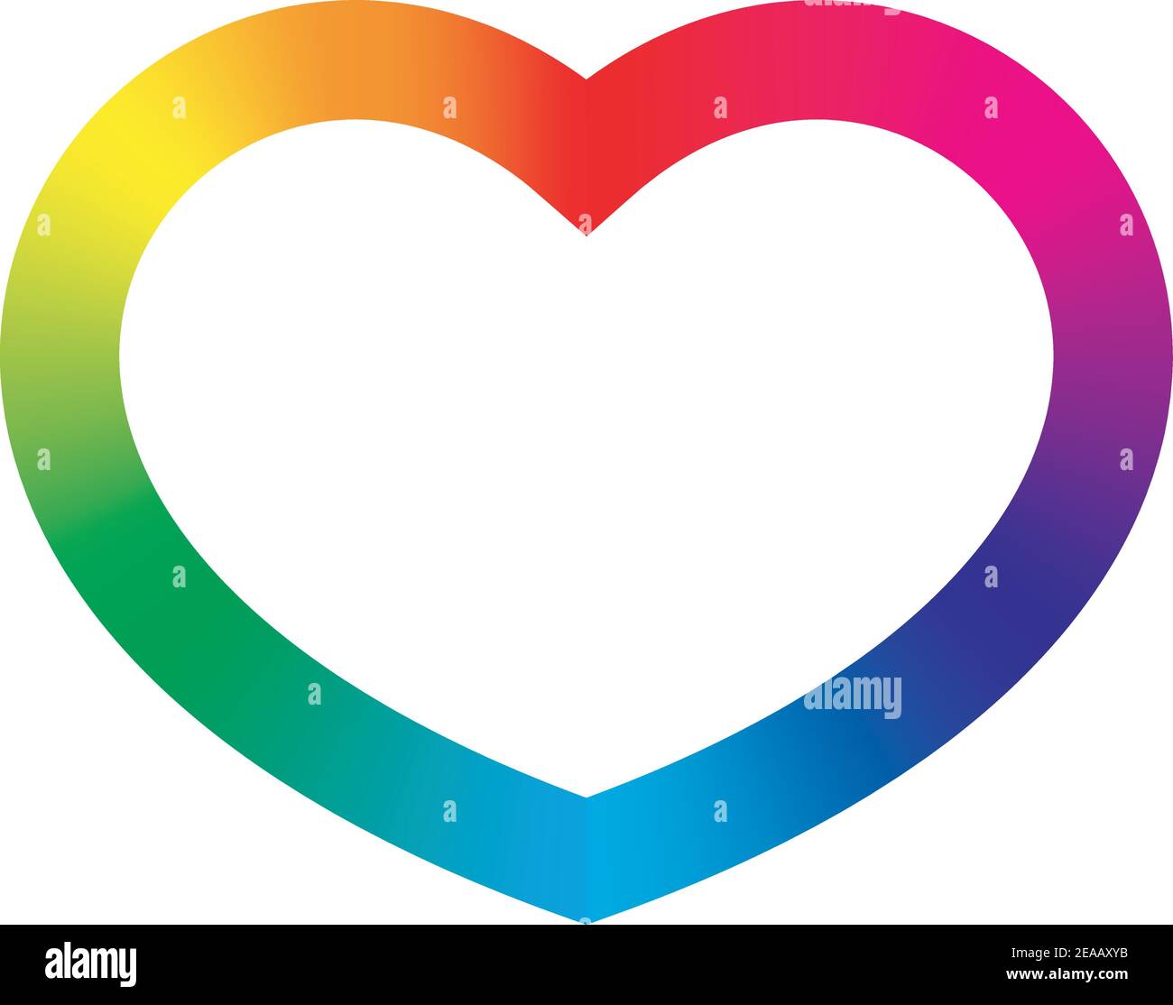 Rainbow spectrum heart. Symbol of love, marriage, partnership or ...