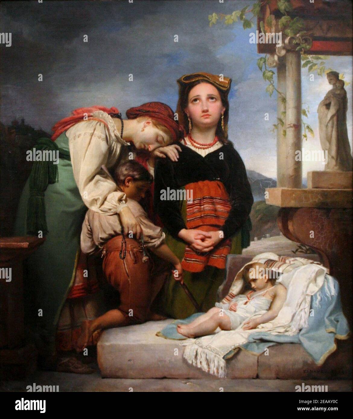 François-Joseph Navez - Das kranke Kind Stock Photo - Alamy