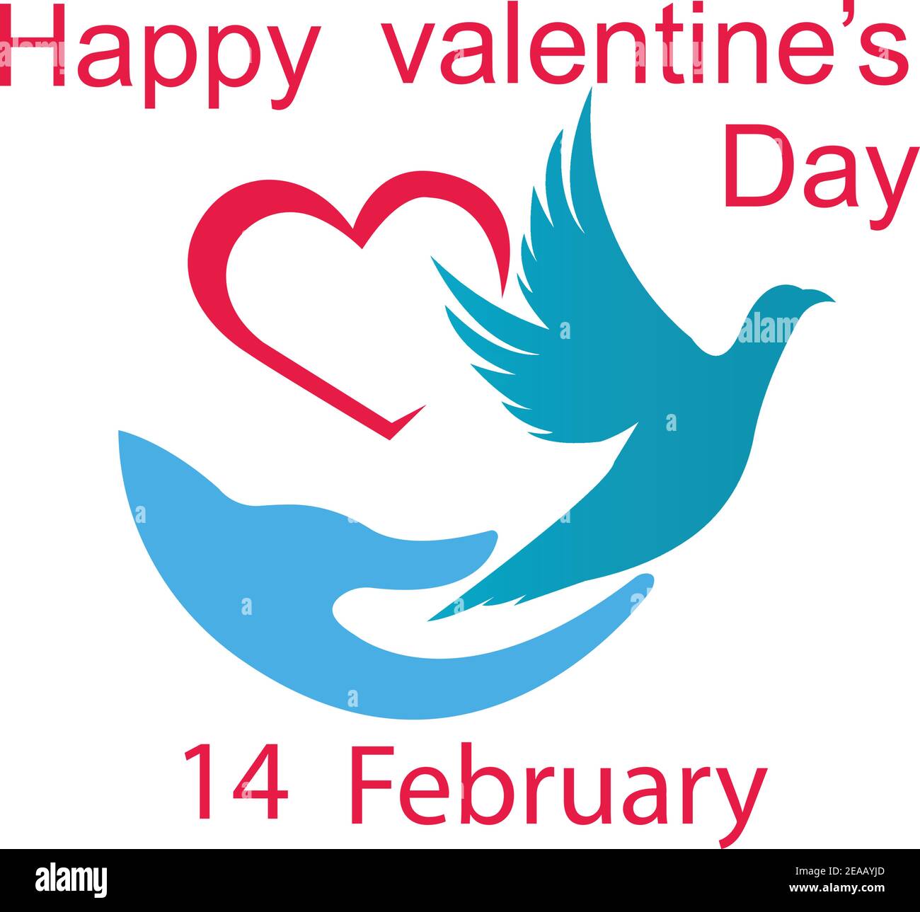 Valentines Day Logo Design Vector illustration template Stock Vector ...