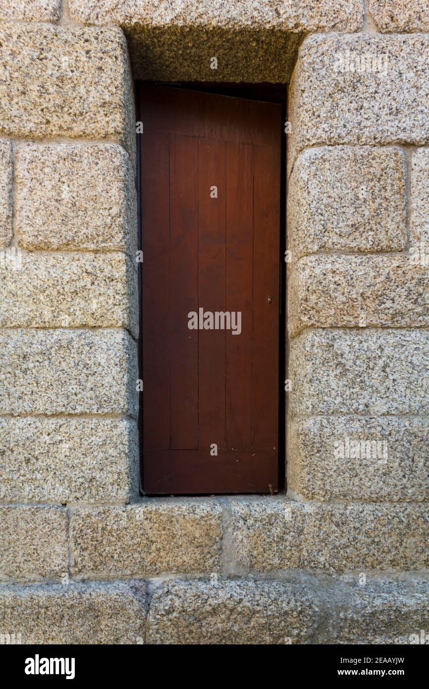 Wooden door wide open Stock Photo - Alamy