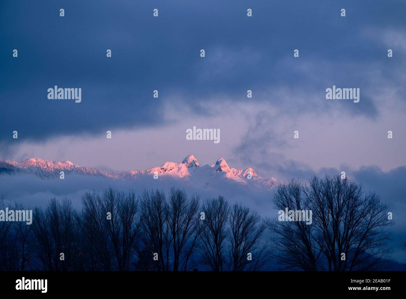 The Lions mountain peaks, North Shore mountains, Vancouver, British ...