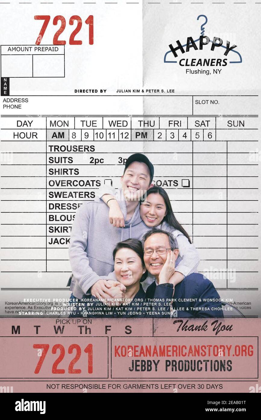 HAPPY CLEANERS, poster, top from left: JEONG Yun, Yeena SUNG; bottom ...