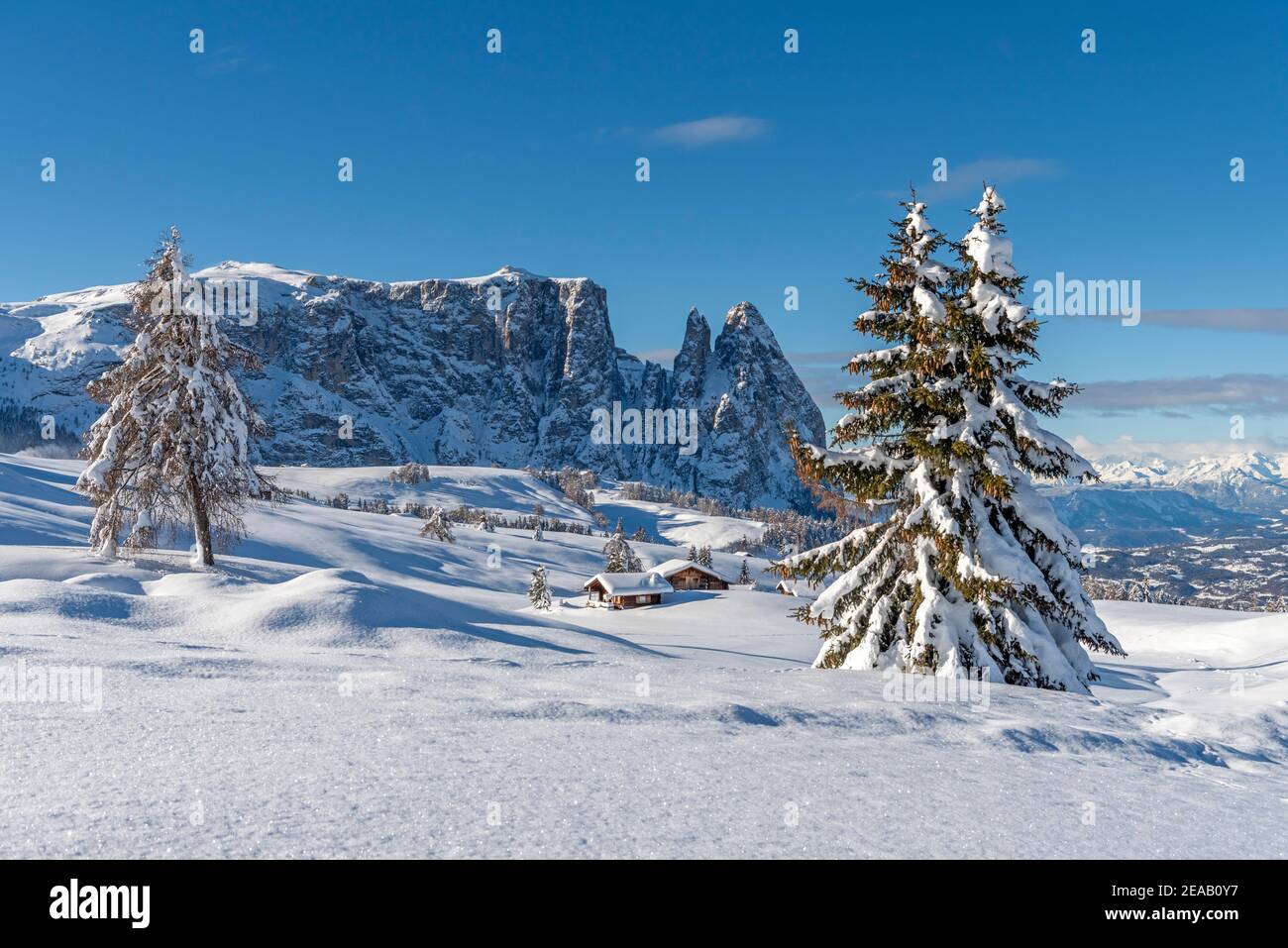 Kastelruth, Bolzano Province, Dolomites, South Tyrol, Italy. Winter on ...