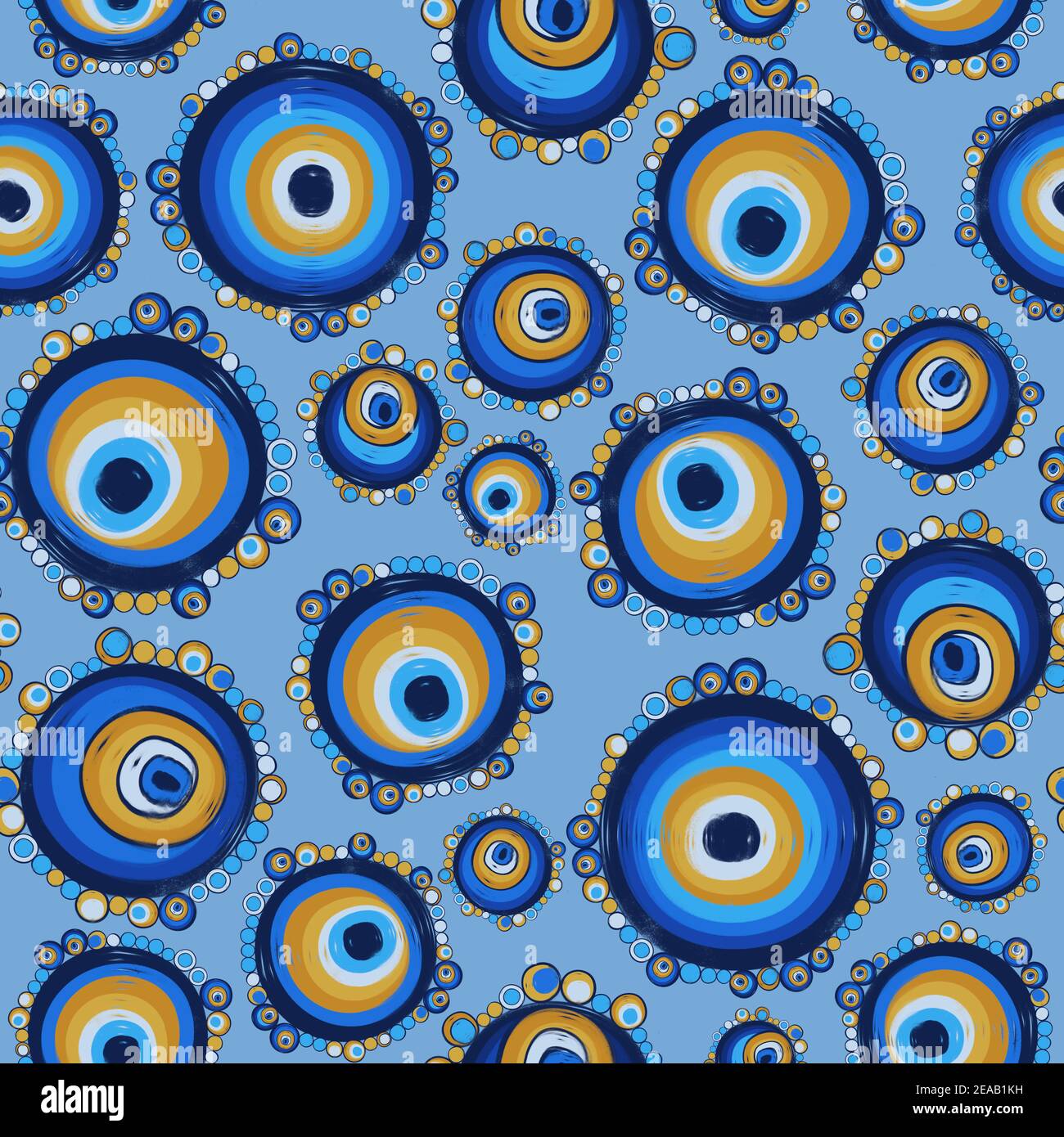 Evil Turkish eyes doodle drawing seamless pattern.Different shapes.Free ...