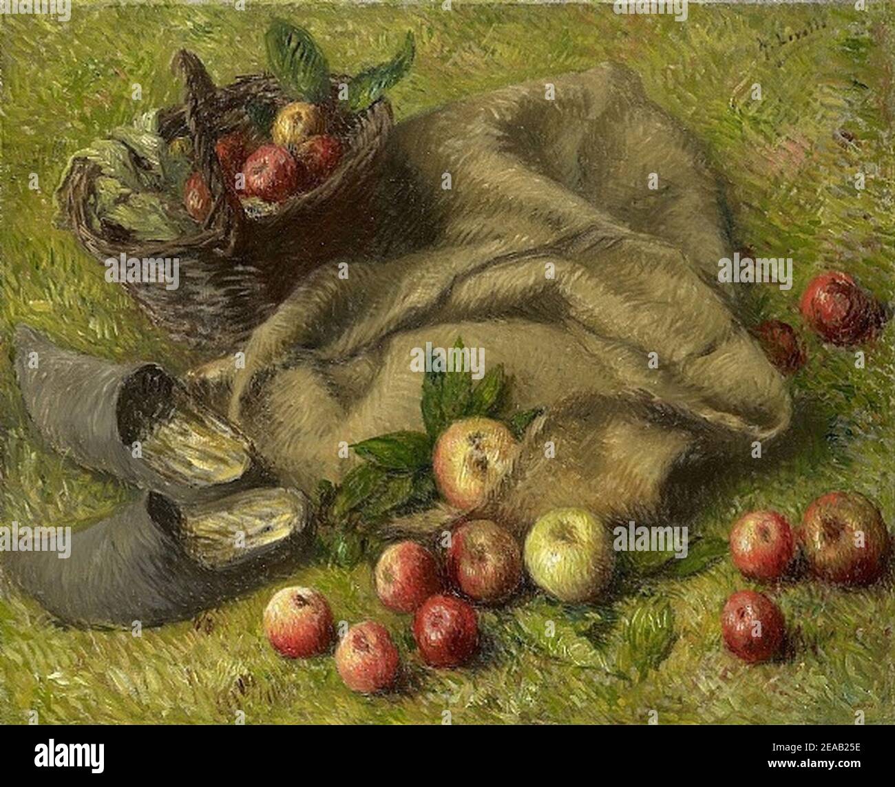 Nature morte avec pommes et paniers henry-lerolle Stock Photo - Alamy