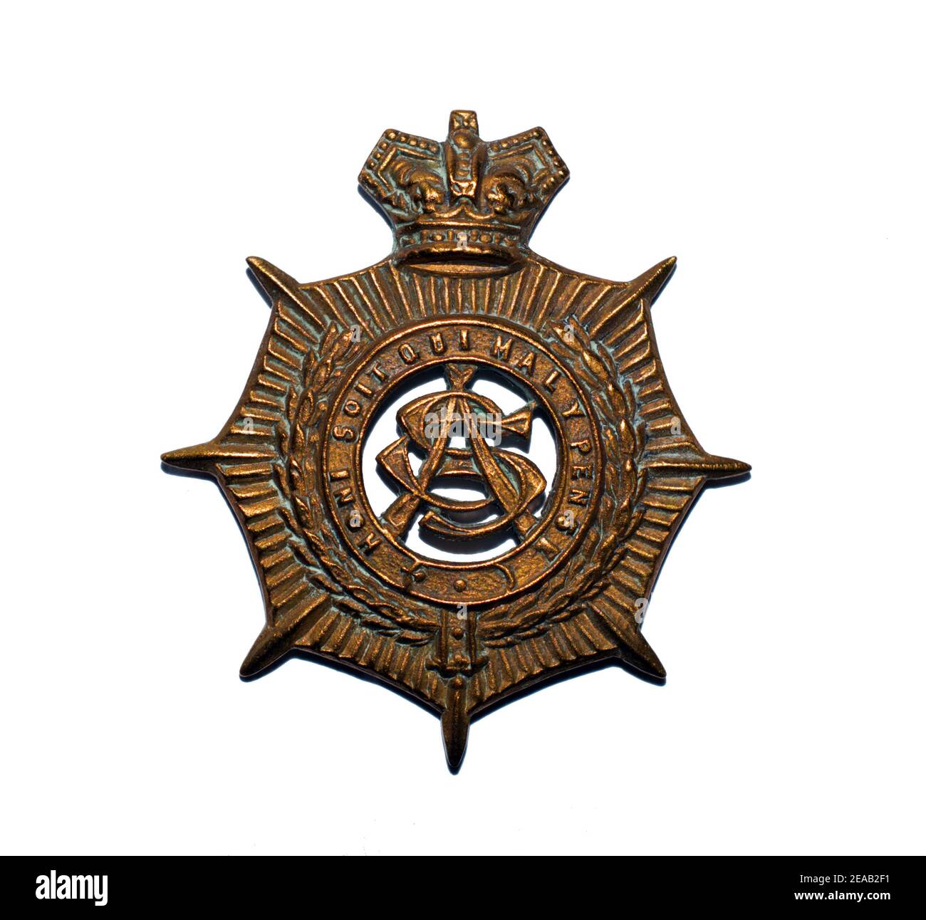 A Victorian cap badge of the Army Service Corps c. pre 1901 Stock Photo ...