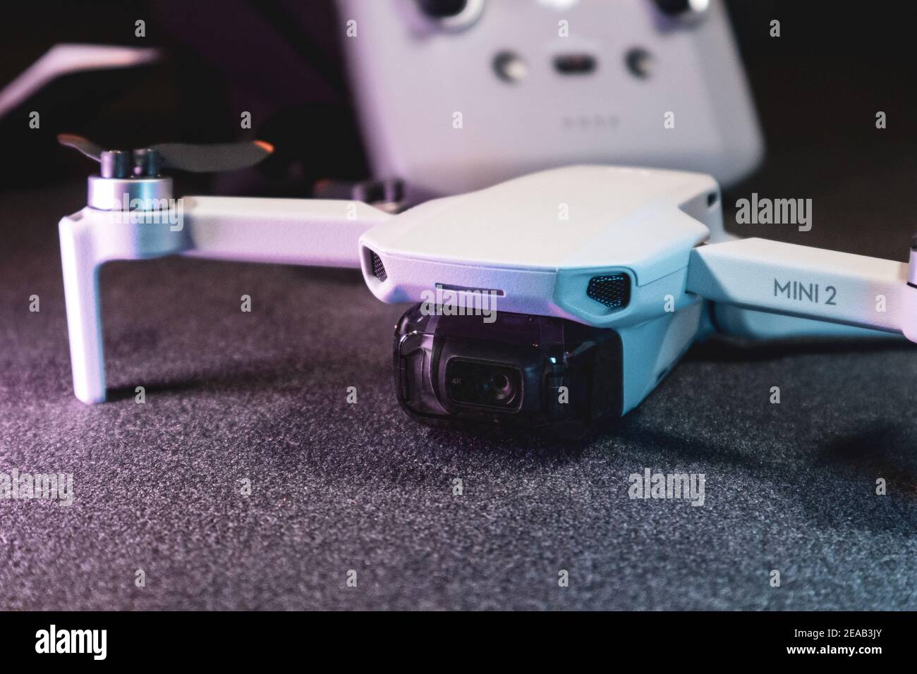 Kiev, Ukraine - February 02, 2021: Dji Mavic Mini 2 drone front view ...