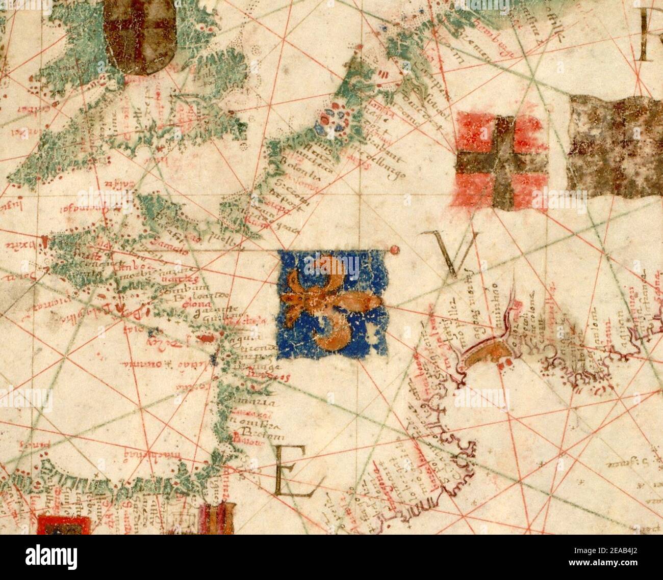 Nautical chart of Mediterranean area, including Europe with British ...