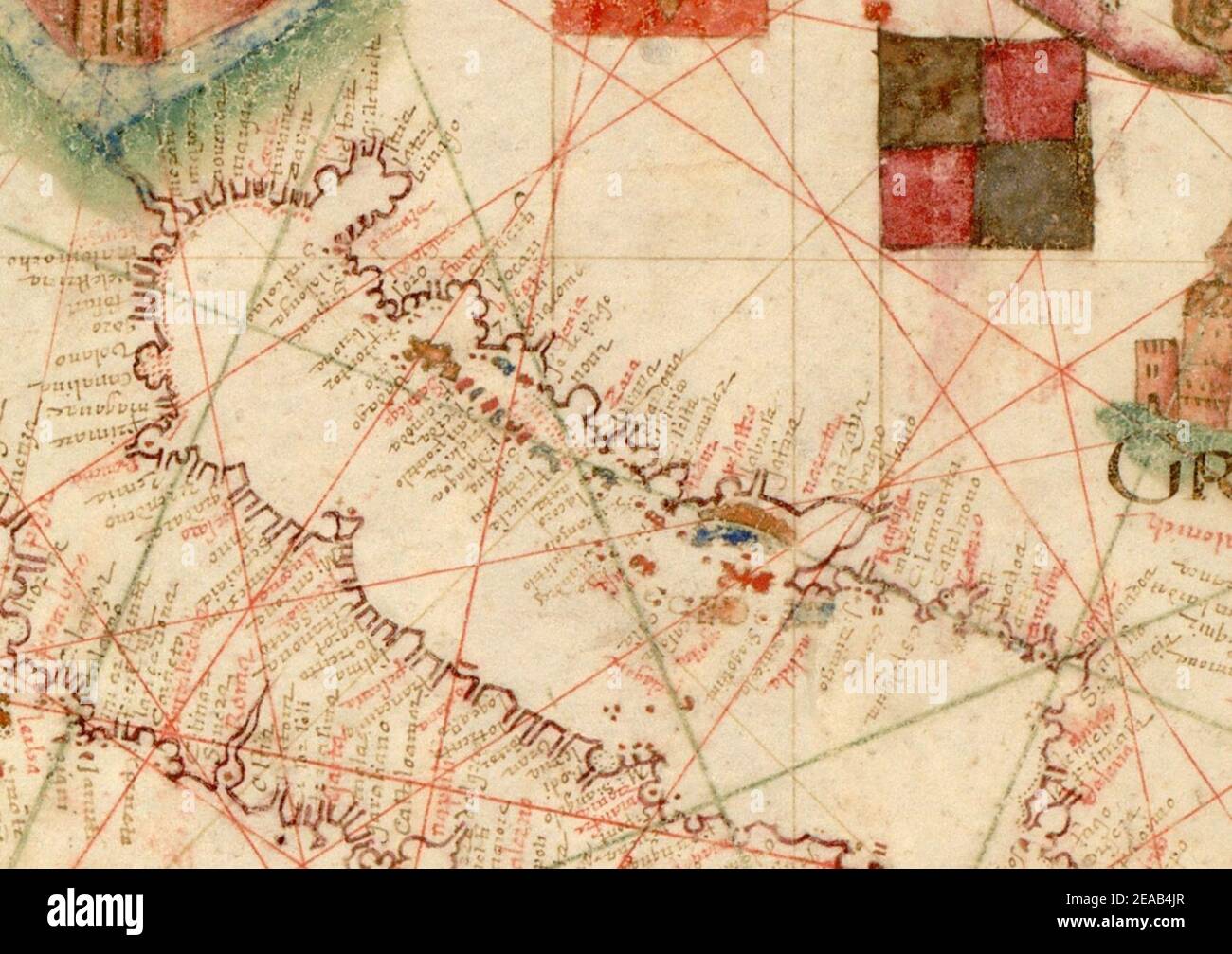 Nautical chart of Mediterranean area, including Europe with British ...