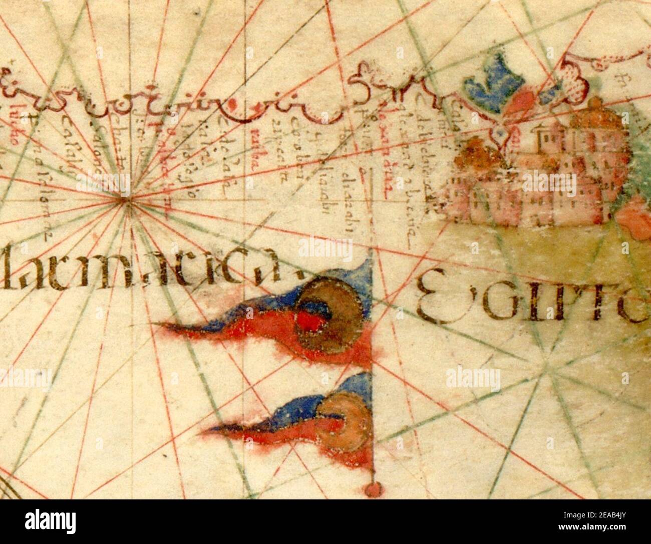 Nautical chart of Mediterranean area, including Europe with British ...