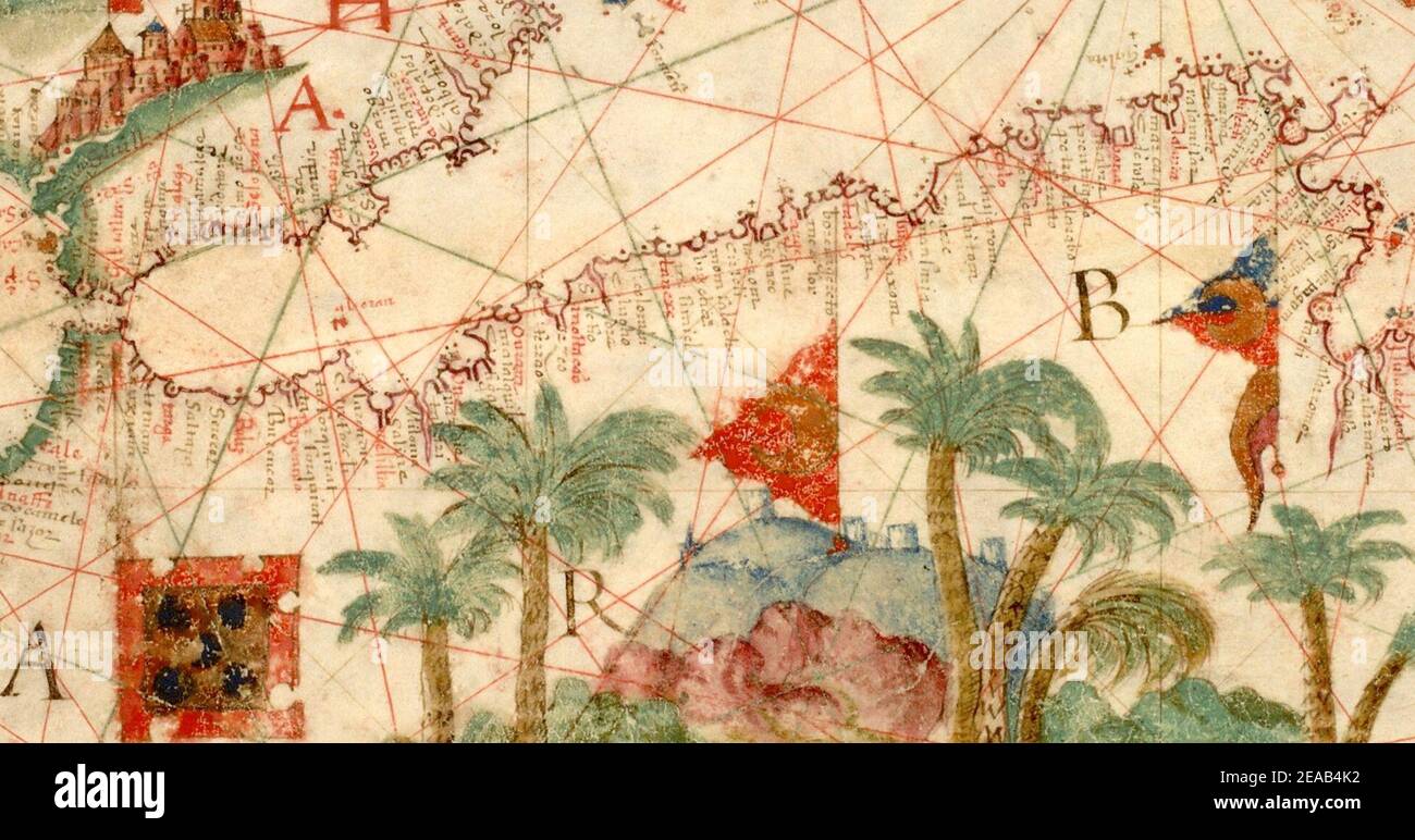 Nautical chart of Mediterranean area, including Europe with British ...