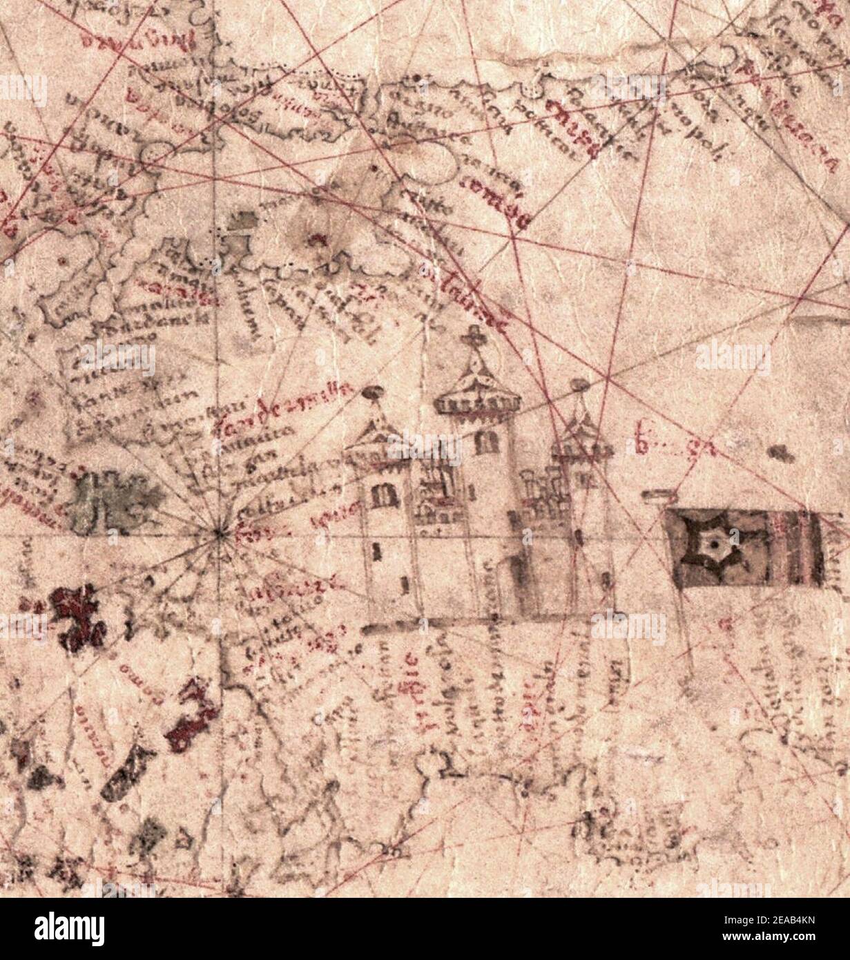 Nautical chart of the Mediterranean area, including Europe with British ...