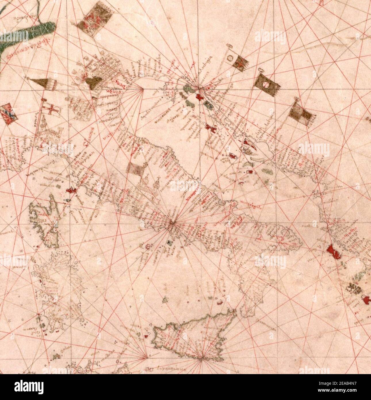Nautical chart of the Mediterranean area, including Europe with British ...