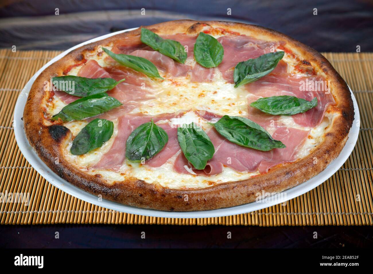 Parma Ham And Mushroom Pizza High Resolution Stock Photography and ...
