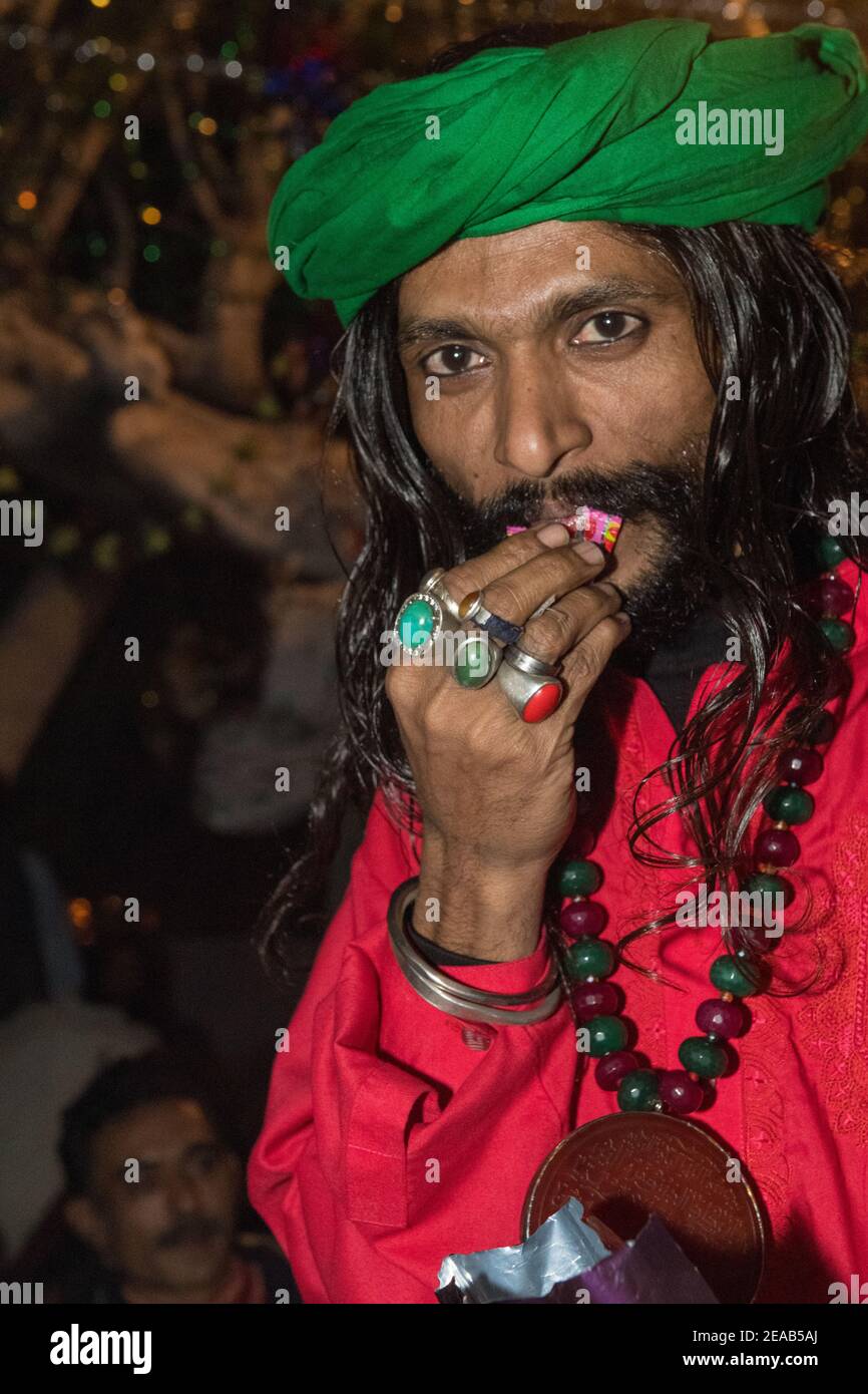 Sufi Man at the Shrine of Baba Shah Jamal On A Thursday Night, Lahore ...