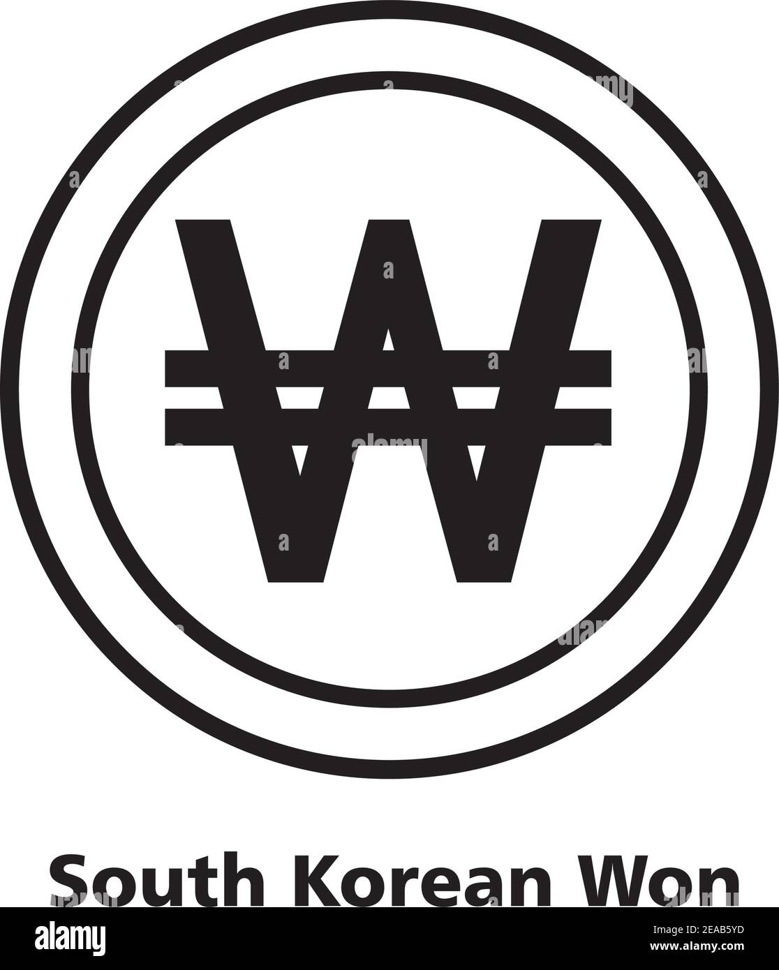 South Korean Won symbol icon Vector Stock Vector Image & Art - Alamy