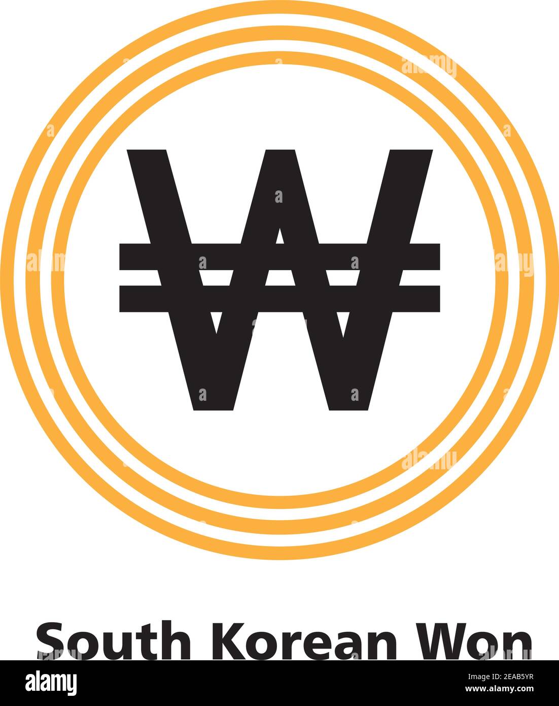 South Korean Won symbol icon Vector Stock Vector Image & Art - Alamy
