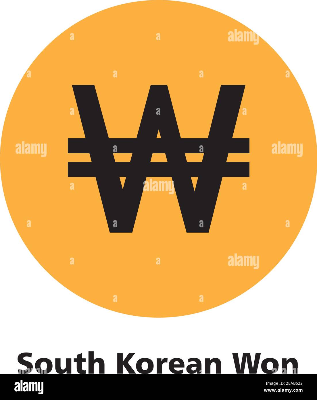South Korean Won symbol icon Vector Stock Vector Image & Art - Alamy
