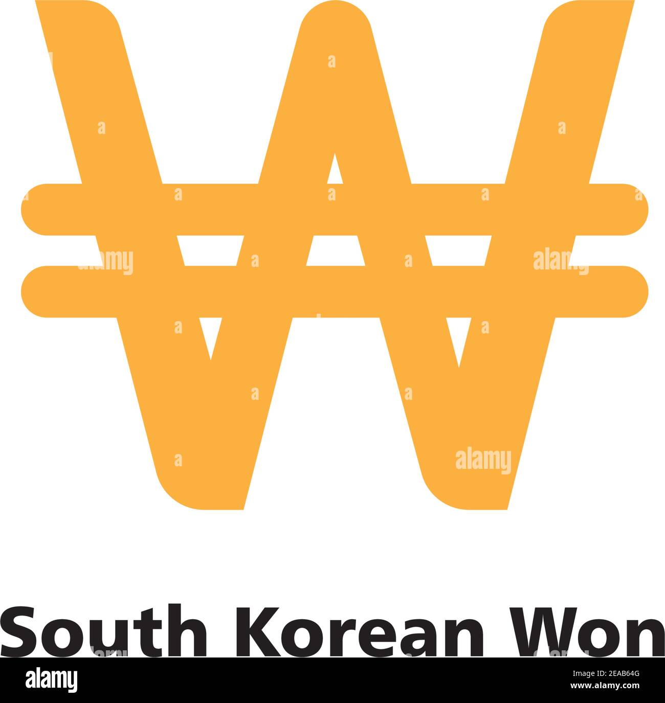 South Korean Won symbol icon Vector Stock Vector Image & Art - Alamy