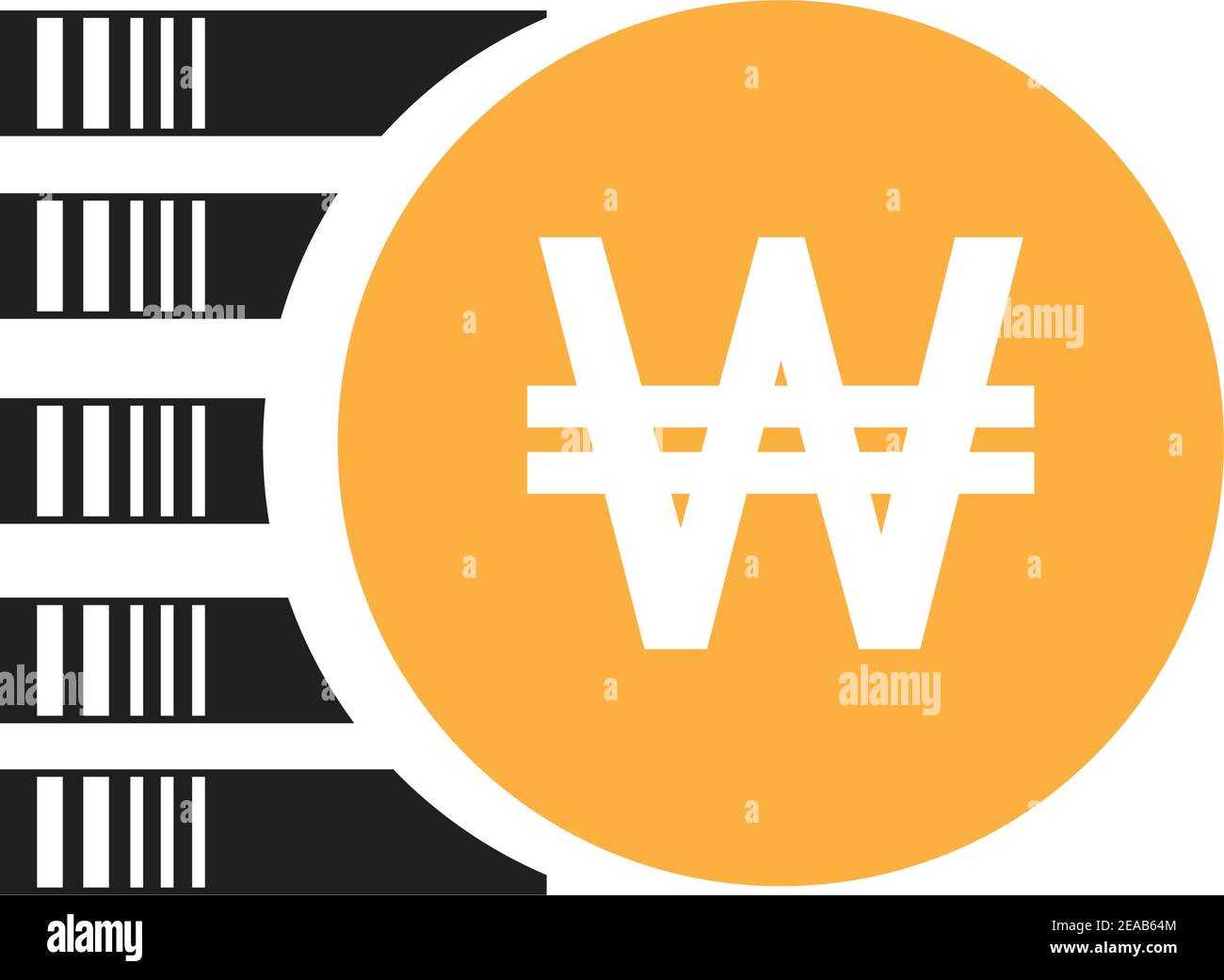 South Korean Won symbol icon Vector Stock Vector Image & Art - Alamy