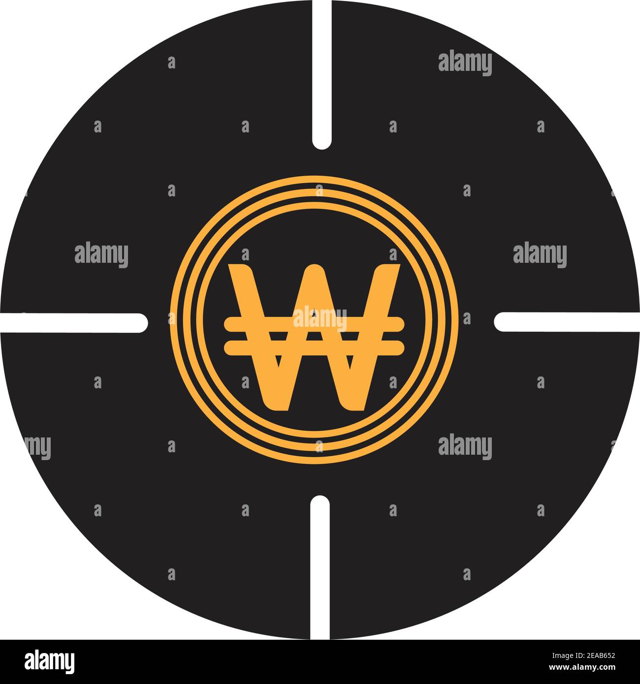 South Korean Won symbol icon Vector Stock Vector Image & Art - Alamy