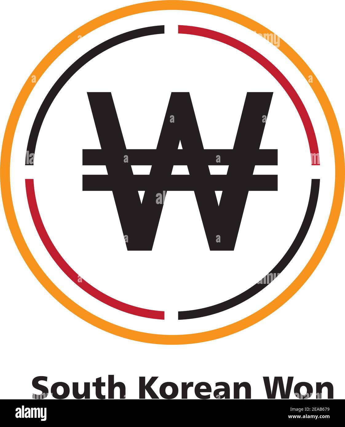 South Korean Won symbol icon Vector Stock Vector Image & Art - Alamy