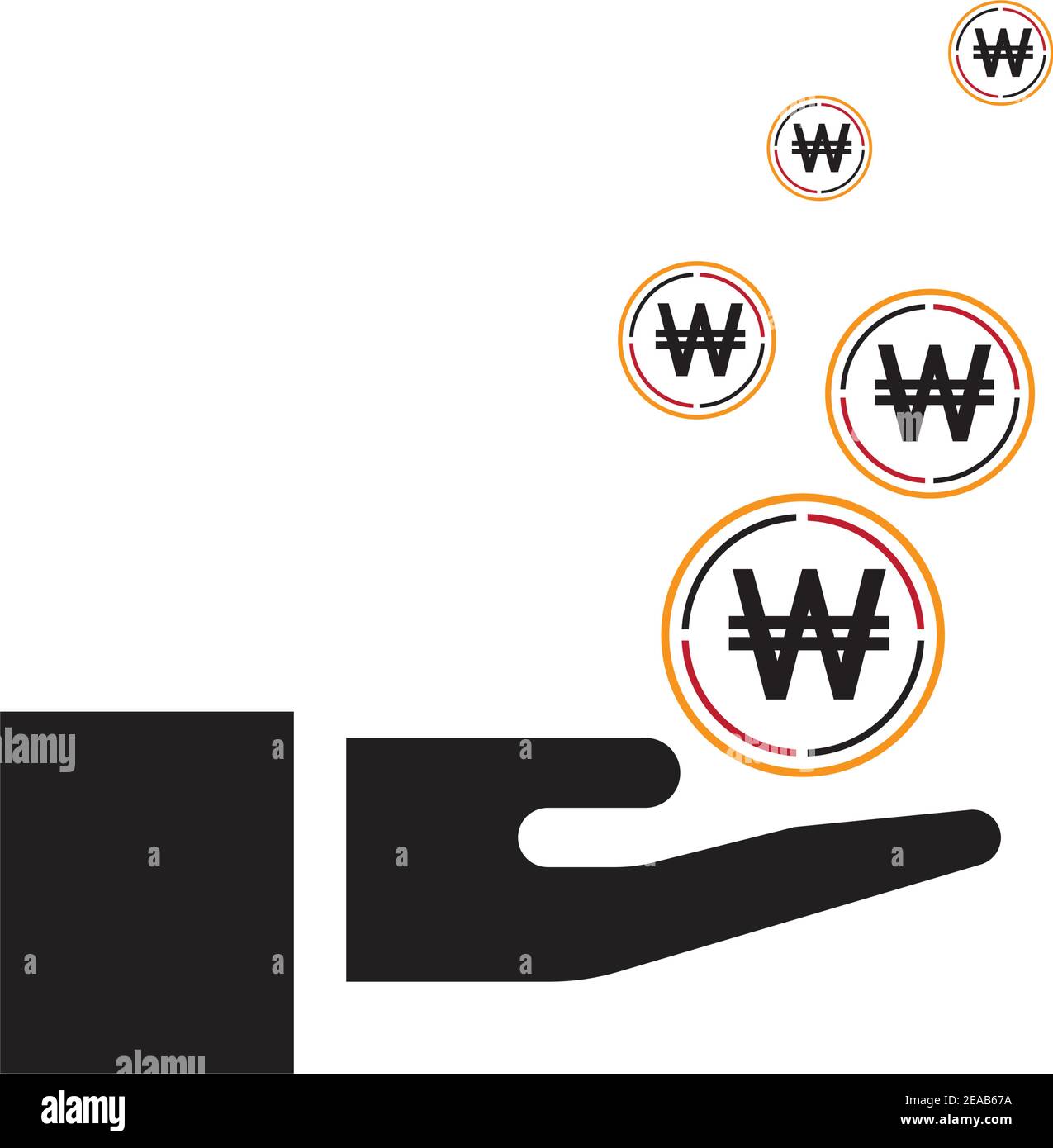 South Korean Won symbol icon Vector Stock Vector Image & Art - Alamy