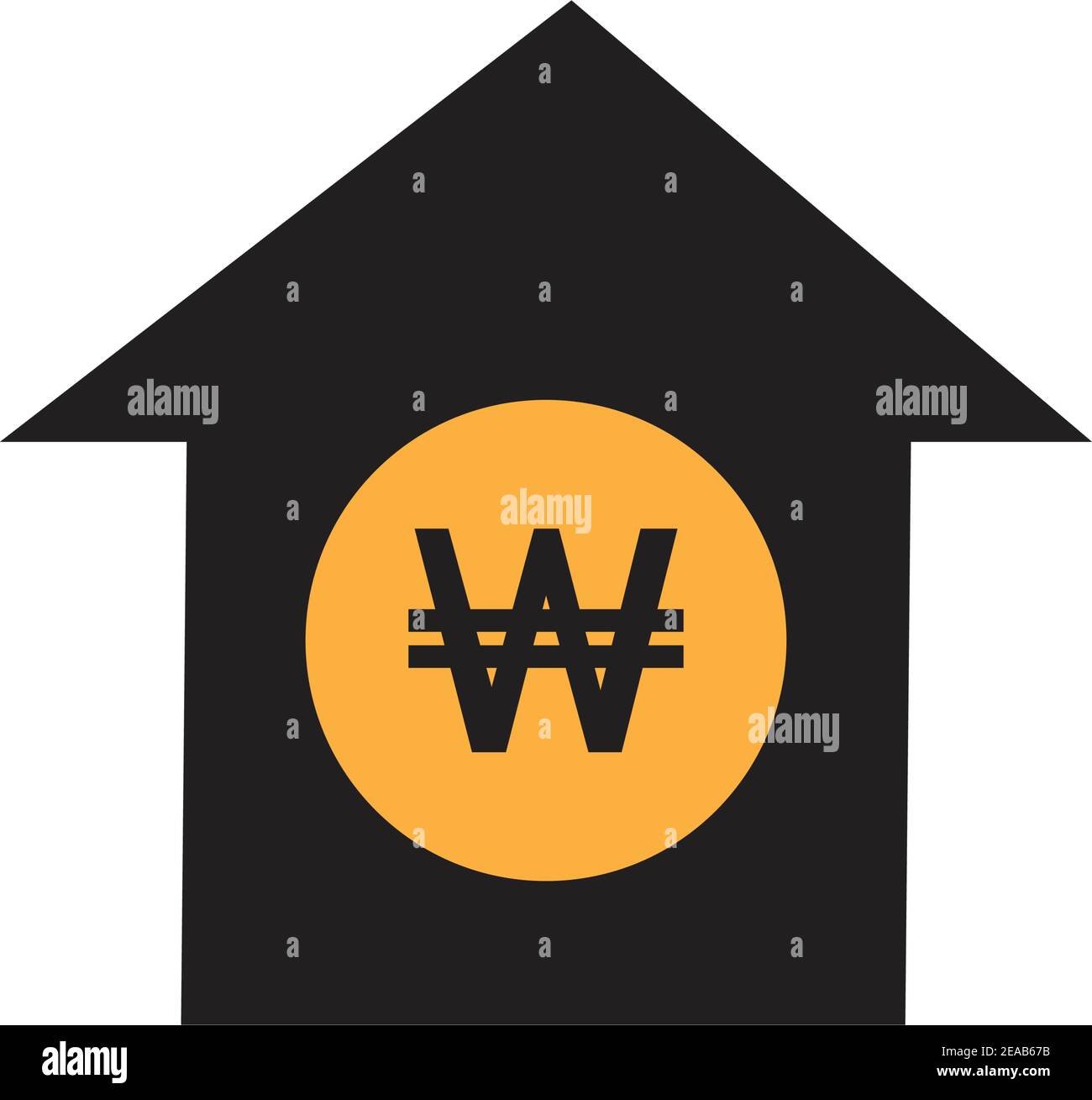 South Korean Won symbol icon Vector Stock Vector Image & Art - Alamy