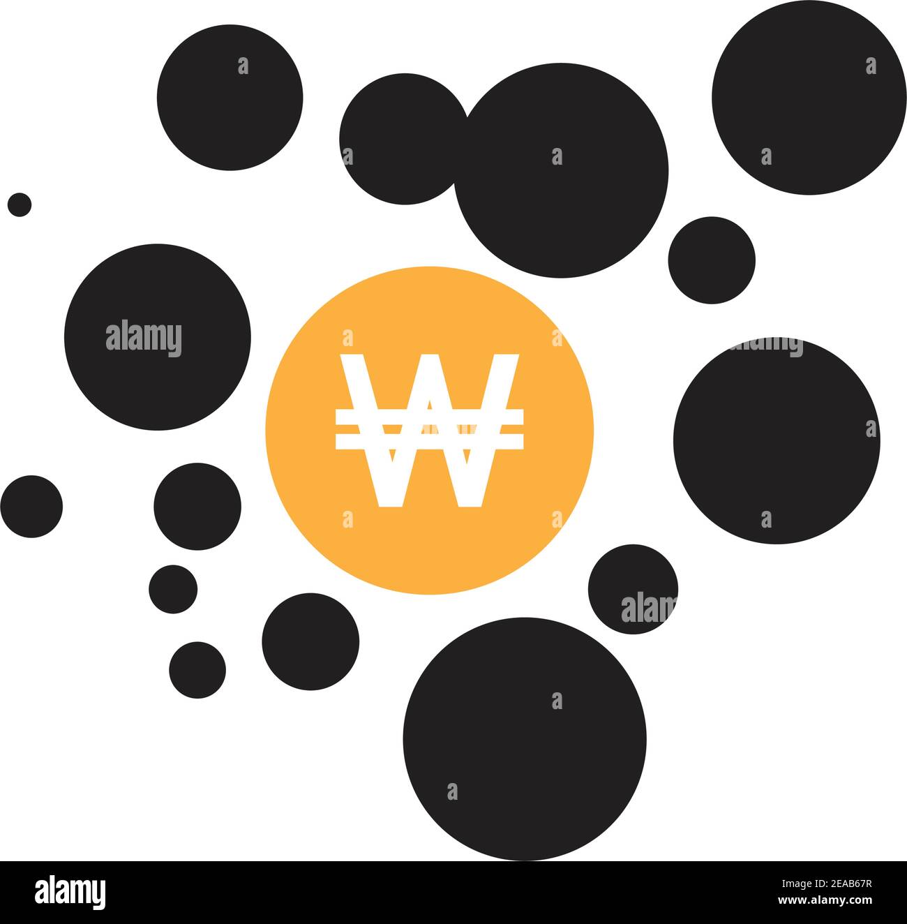 South Korean Won symbol icon Vector Stock Vector Image & Art - Alamy