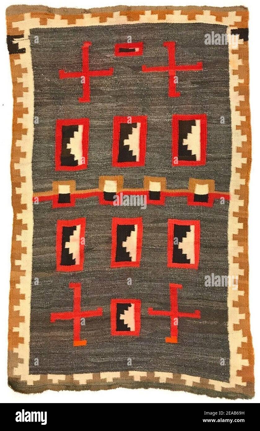 Navajo Hubbell Ganado Rug with Whirling Logs - 1900s Stock Photo - Alamy