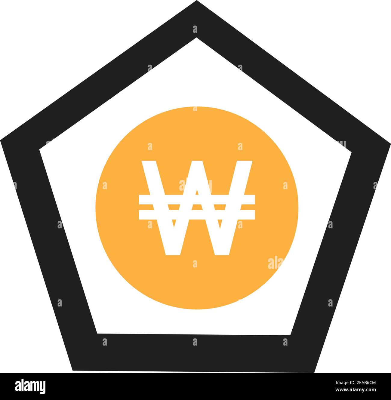 South Korean Won symbol icon Vector Stock Vector Image & Art - Alamy
