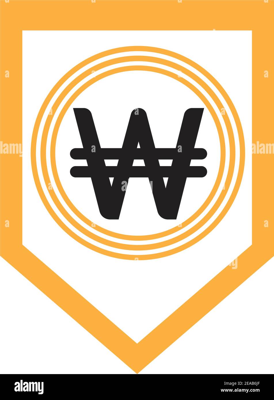 South Korean Won symbol icon Vector Stock Vector Image & Art - Alamy