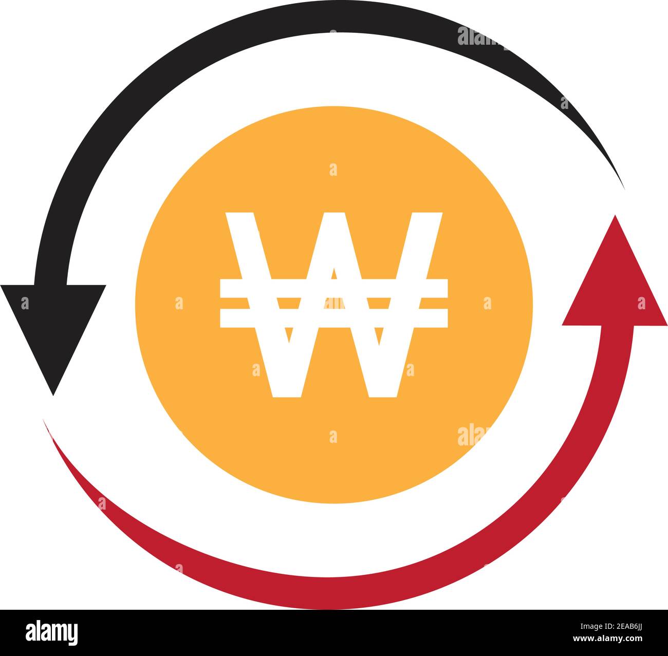 South Korean Won symbol icon Vector Stock Vector Image & Art - Alamy