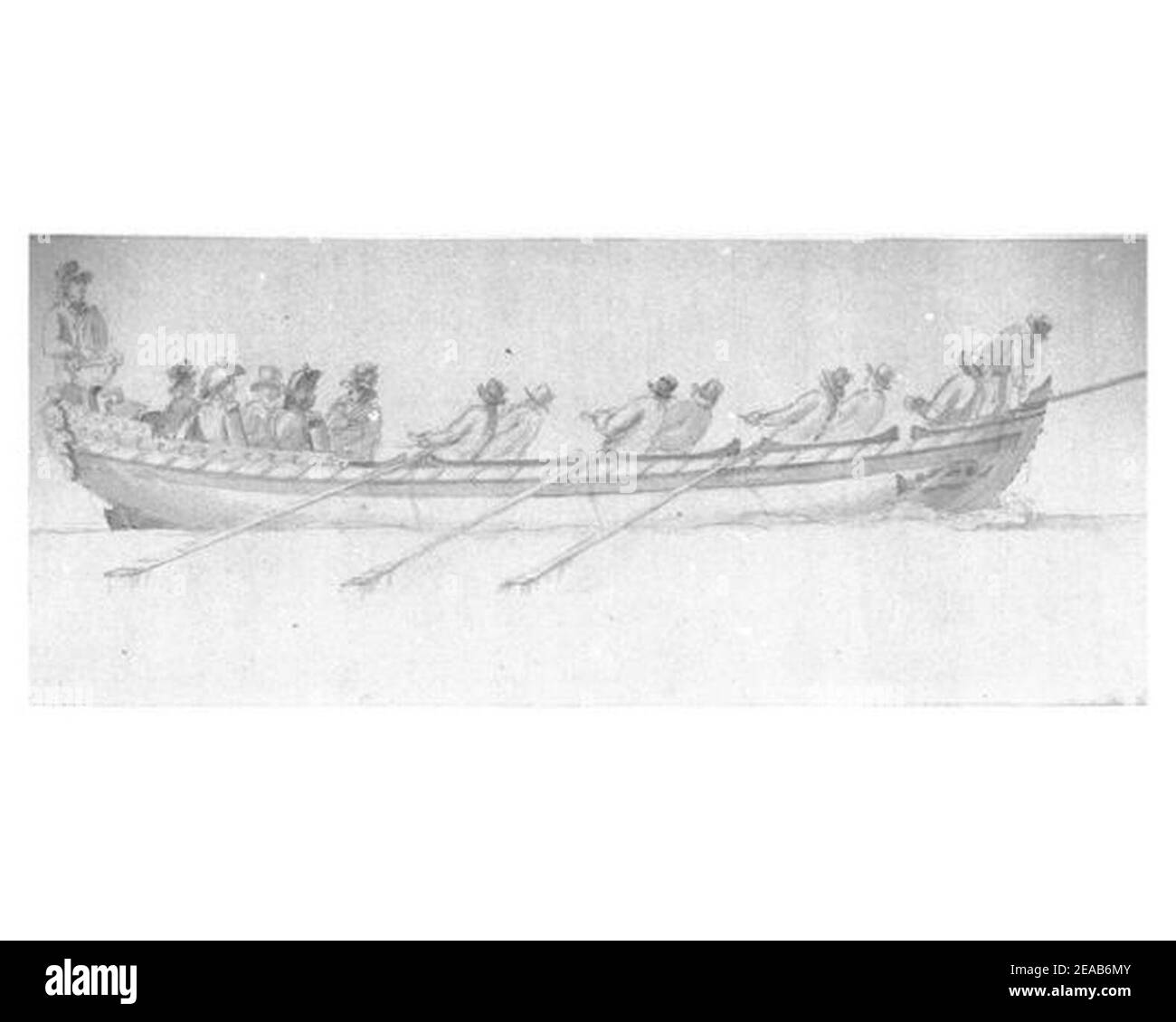 Naval Barge 8 oarsmen Stock Photo - Alamy