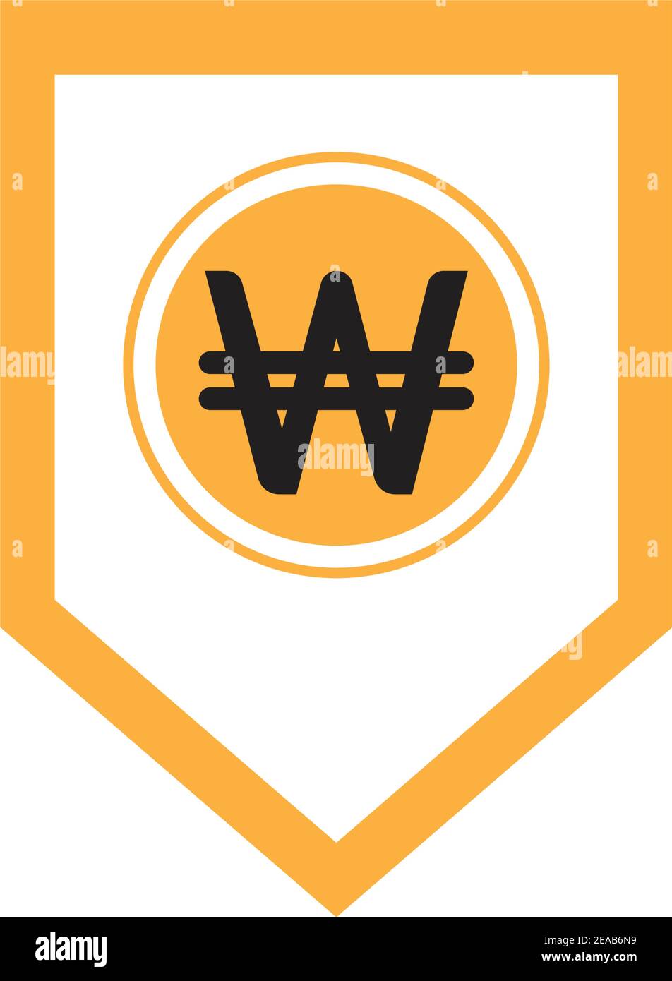 South Korean Won symbol icon Vector Stock Vector Image & Art - Alamy