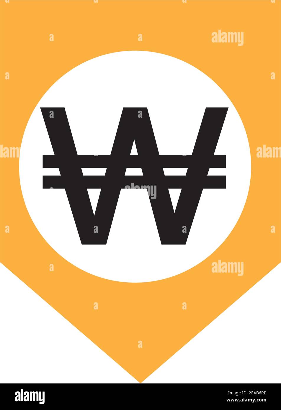 South Korean Won symbol icon Vector Stock Vector Image & Art - Alamy