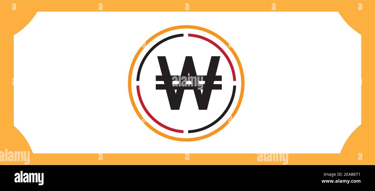South Korean Won symbol icon Vector Stock Vector Image & Art - Alamy