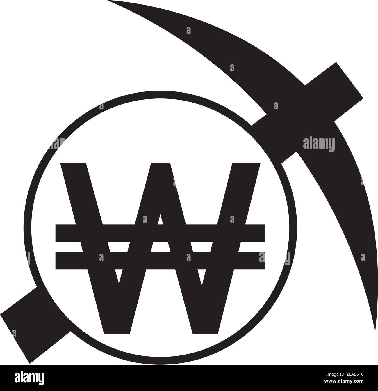 South Korean Won symbol icon Vector Stock Vector Image & Art - Alamy