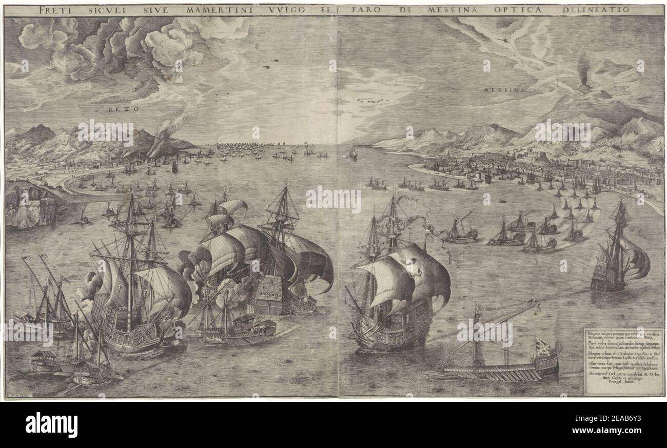 Naval Battle in the Strait of Messina Stock Photo - Alamy