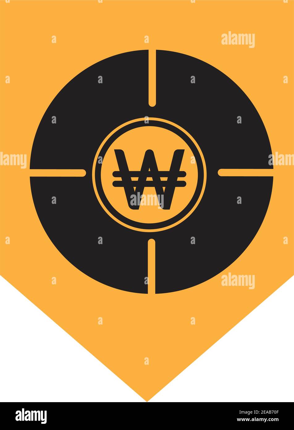 South Korean Won symbol icon Vector Stock Vector Image & Art - Alamy