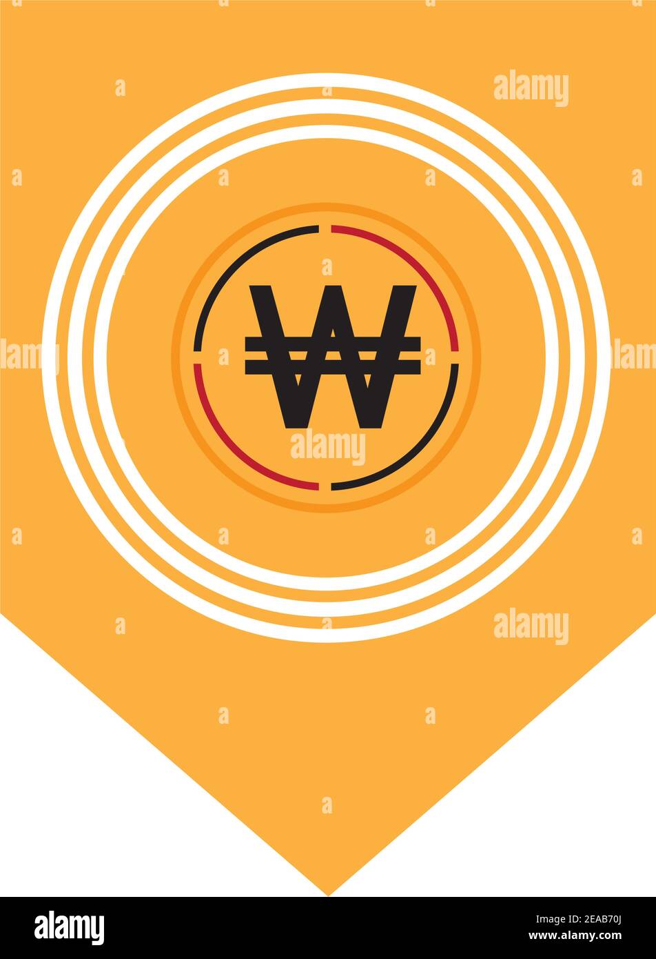 South Korean Won symbol icon Vector Stock Vector Image & Art - Alamy
