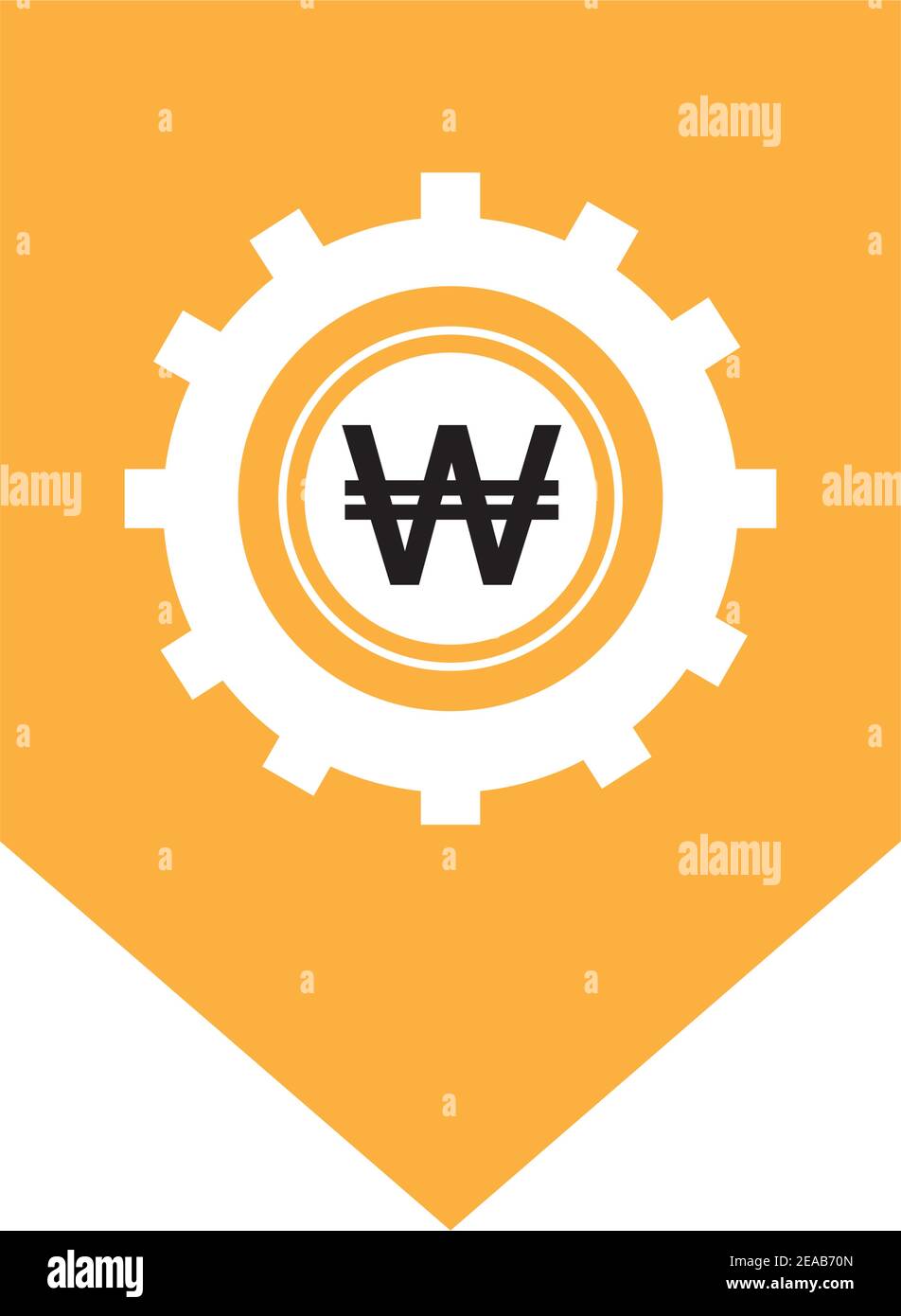South Korean Won symbol icon Vector Stock Vector Image & Art - Alamy