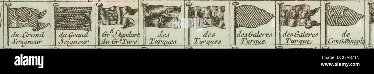 Naval flags of the Ottoman Empire - Ca. 1750 chart of naval flags of ...