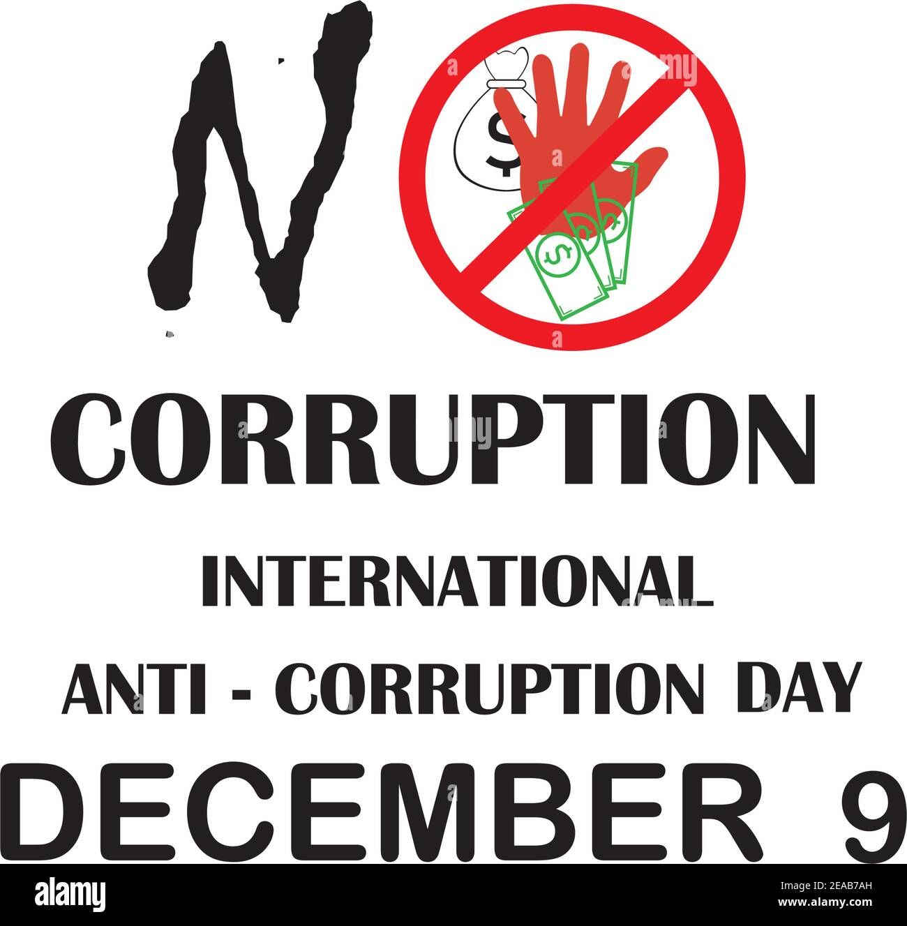 Stop Corruption and International Anti-Corruption Day Stock Vector ...