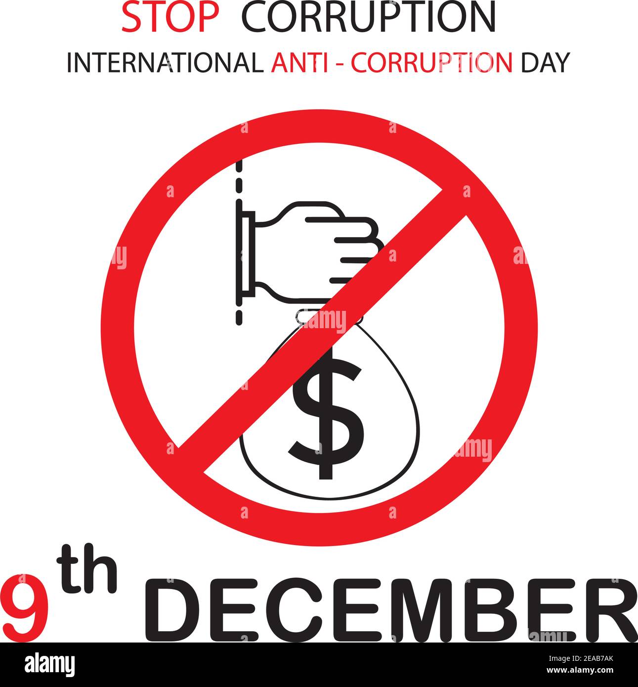 Stop Corruption and International Anti-Corruption Day Stock Vector ...