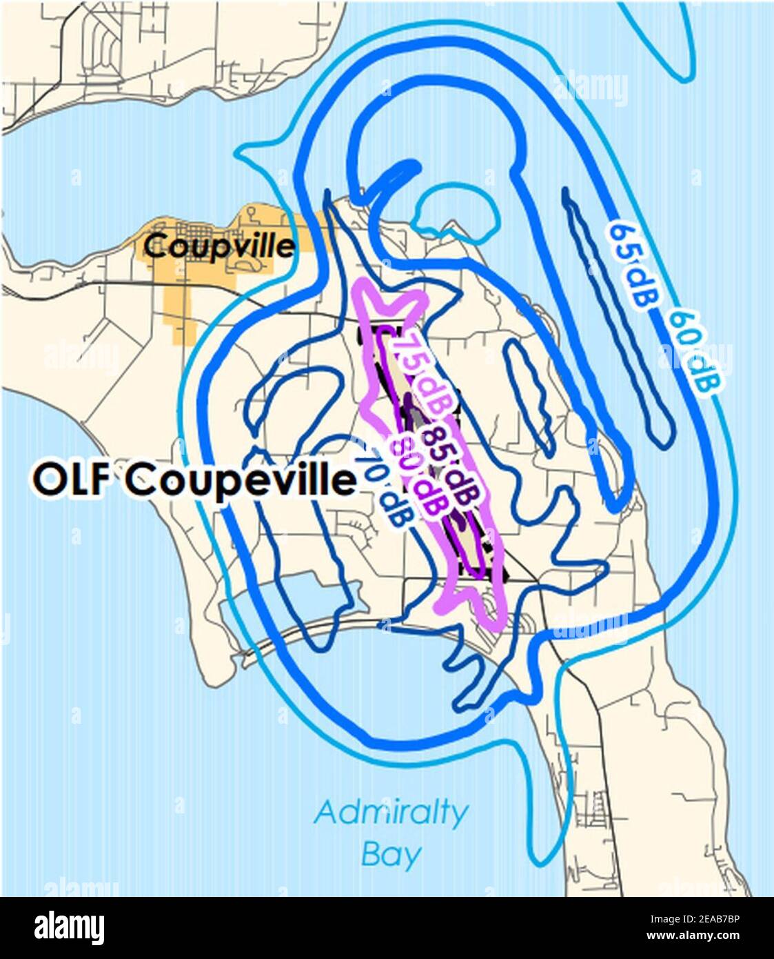 Naval Outlying Field Coupeville (OLF), Sound map Stock Photo - Alamy