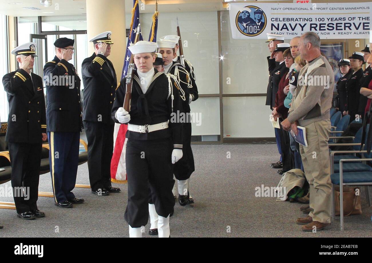 Naval Sea Cadet Corps Twin Cities Squadron parades the colors Stock ...