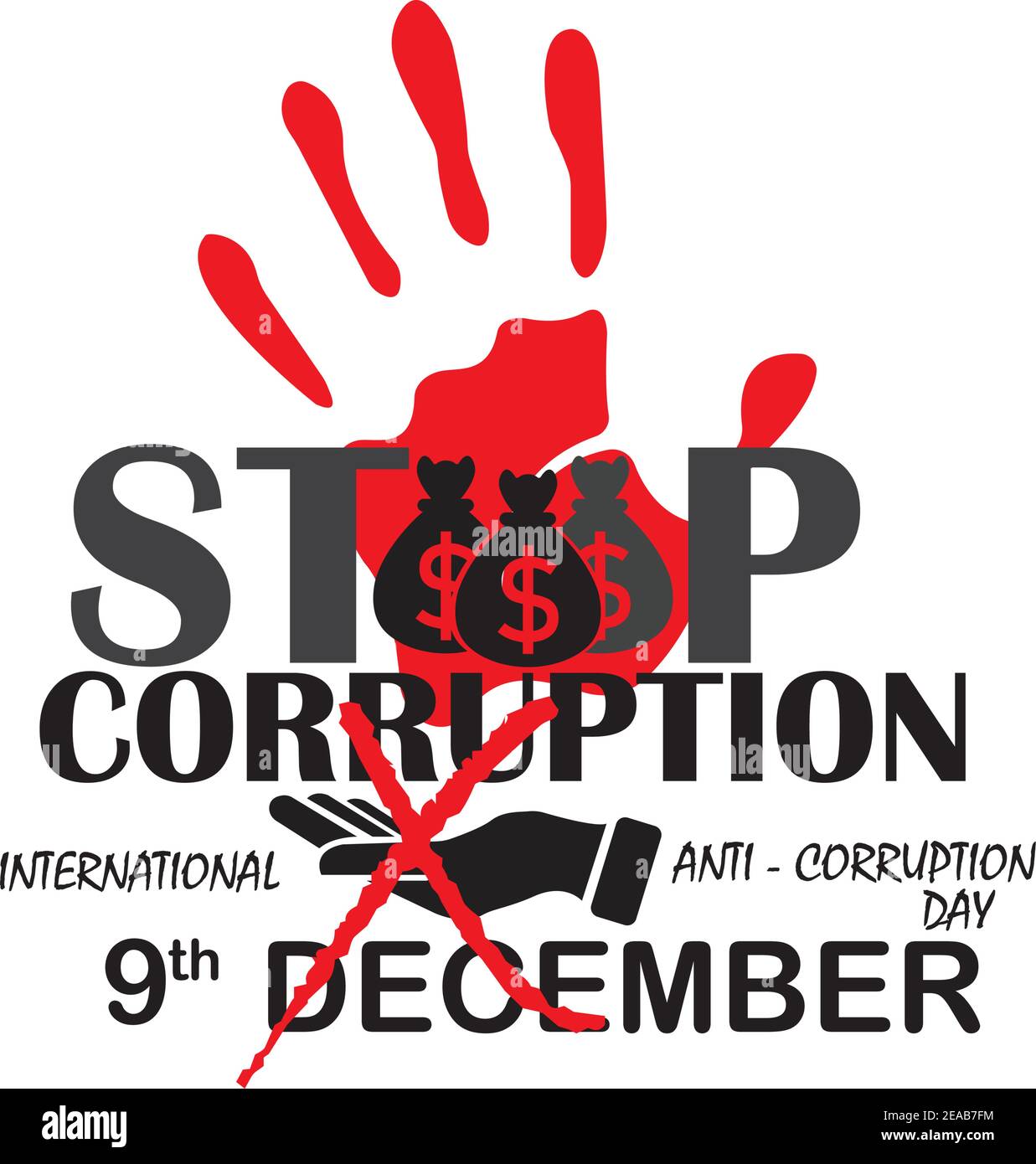 Stop Corruption and International Anti-Corruption Day Stock Vector ...