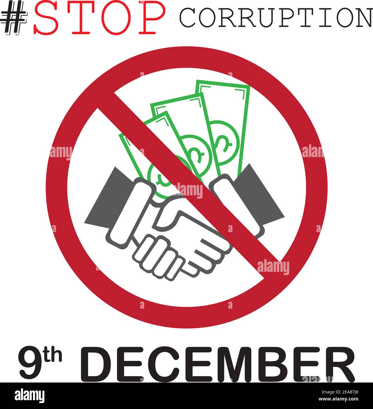 Stop Corruption and International Anti-Corruption Day Stock Vector ...